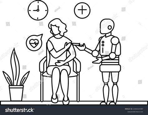 Autonomous Robot Performs First Intramuscular Injection Stock Vector