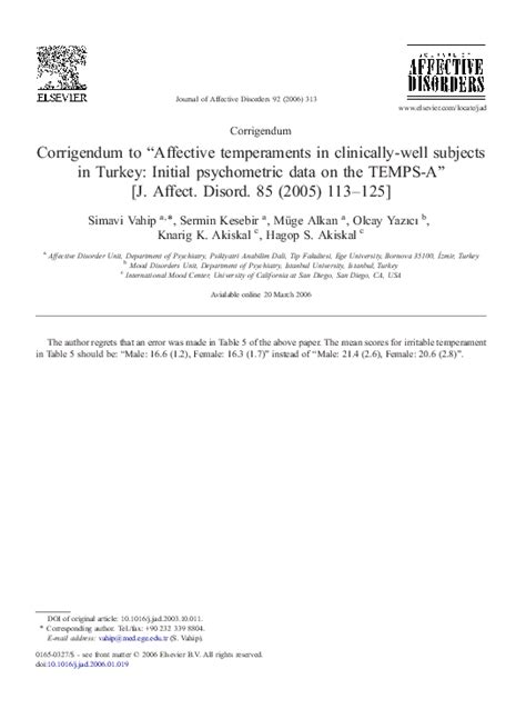 pdf corrigendum to “affective temperaments in clinically well