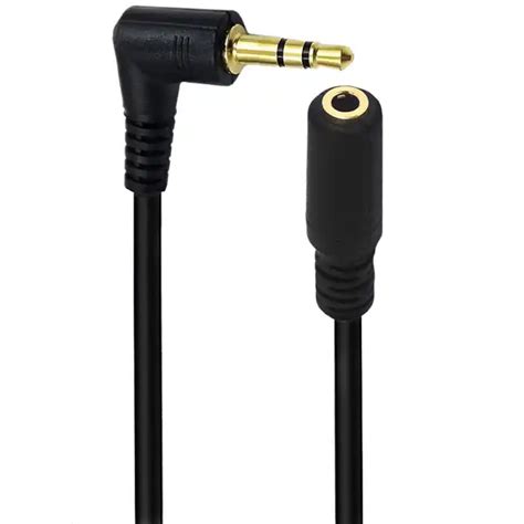 90 Degree Dc35 Male To Female Audio Cable 3 Pole 35mm Male To 4 Pole