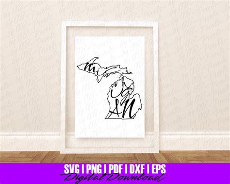 Michigan Svg Michigan Svg File Instant Download Michigan Etsy