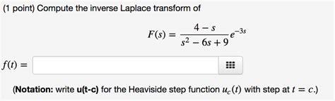 Solved 1 Point Compute The Inverse Laplace Transform Of