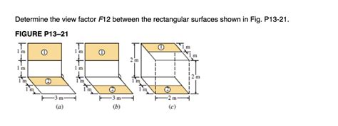 Determine The View Factor F Between The Rectangular Surfaces Shown In Fig P FIGURE P
