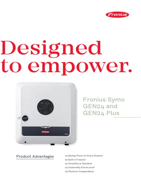 Fronius Gen24 Plus Inverter Datasheet Pdf