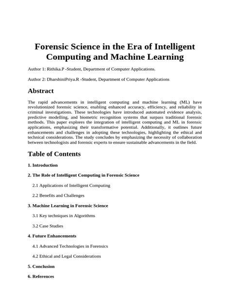 Forensic Science In The Era Of Intelligent Computing And Machine Learning Pdf Machine