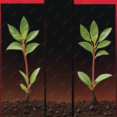 Three Stages Of Plant Growth Seedling Vegetative And Mature Plants