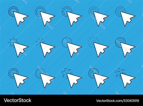 Collection Of Arrow Pointer Cursor Icon Click Vector Image