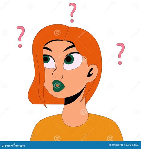 thinking woman problem solving concept stock illustration