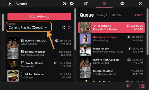 In Macos Can Automix Use The Tracks In The Queue Questions Algoriddim Community Forums