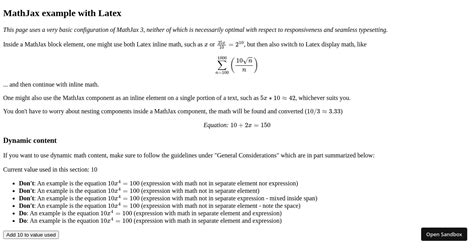 Better React Mathjax Example Latex Codesandbox