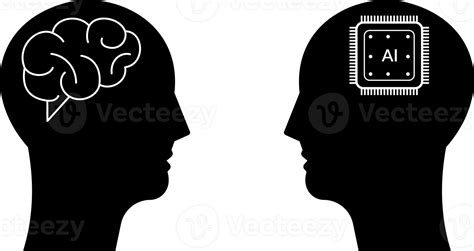 Silhouette Illustration Of Human Intelligence Vs Artificial Intelligence 24595810 Png