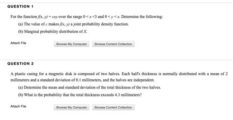 solved question 1 for the function f x y cxy over the