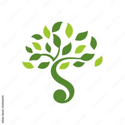 Letter S Tree Leaf Nature Logo Design Vector Stock Vector Adobe Stock