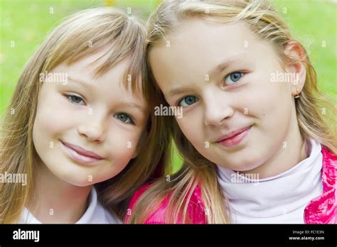 Cute Two Girls Stock Photo Alamy