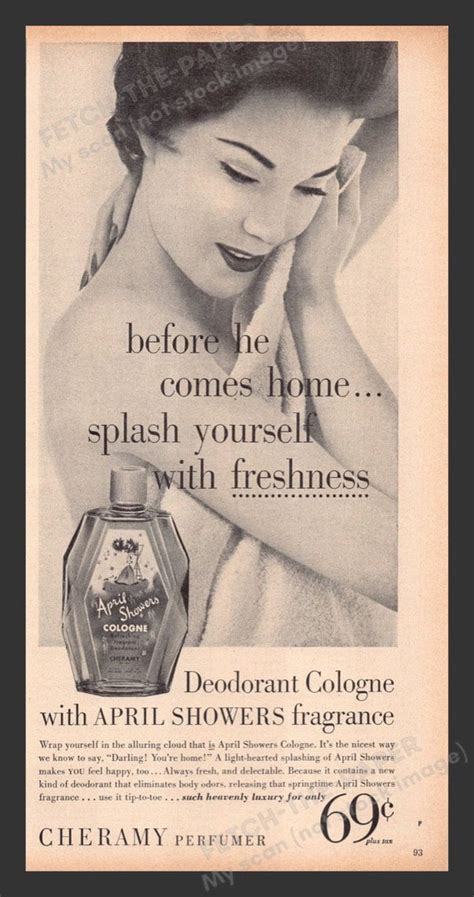 April Showers Deodorant Cologne 1956 Vintage Print Ad — Fetch The Paper