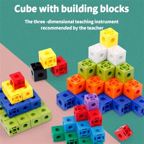 100pcs Math Linking Cubes Number Blocks Cubes Linking Cubes Link Cubes