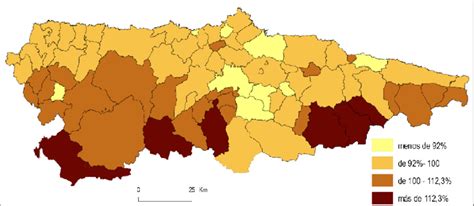 Sex Ratio De Los Municipios Asturianos En 2007 Download Scientific