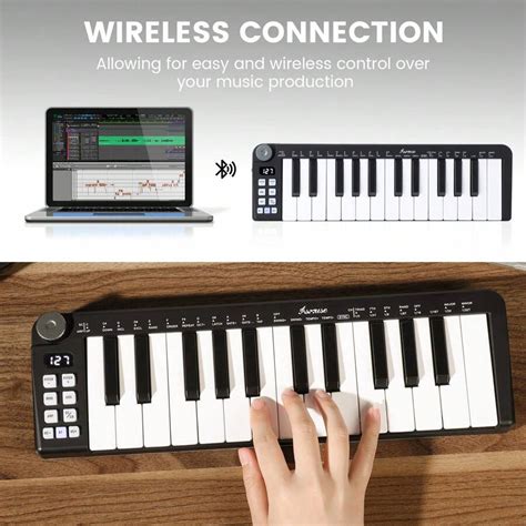 Asmuse 25 Key Usb Midi Keyboard Bluetooth Sensitive Keys Midi