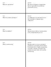 Operations Management Test Term Definition What Are Operations The Part Of A Business