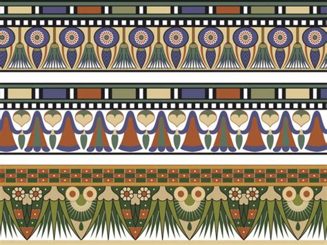 Set Of Ancient Egyptian Ornament Vector Seamless Pattern Stock Vector