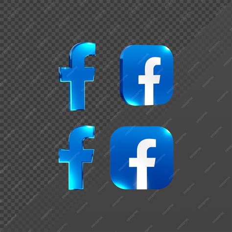 Premium Psd 3d Rendering Of A Shiny Facebook Icon Logo From Various