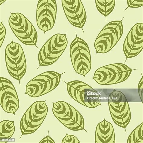 Vector Icon Of An Peacock Leaf In Seamless Pattern Stock Illustration