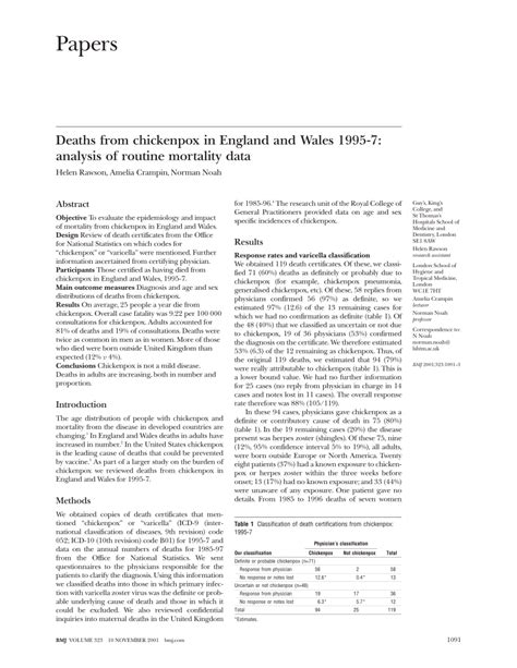 pdf deaths from chickenpox in england and wales 1995 7 analysis of