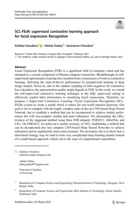Pdf Supervised Contrastive Learning Approach For Facial Expression Recognition