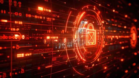 a digital lock symbol amidst glowing lines representing cybersecurity