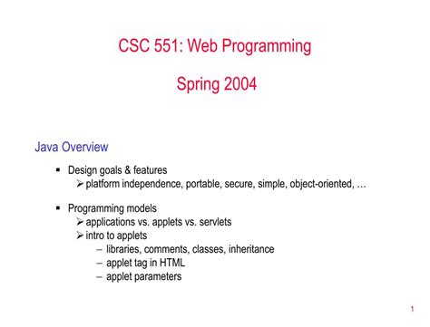 PPT CSC Web Programming Spring PowerPoint Presentation
