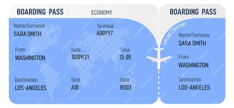 Premium Vector Boarding Pass Template Air Travel Ticket Layout