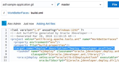 Building Oracle Adf Applications With Ant Using Oracle Developer Cloud Service
