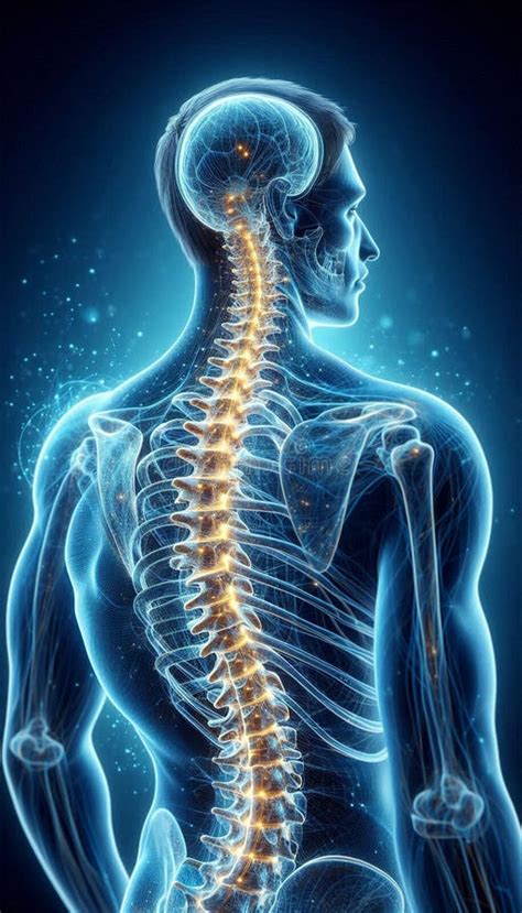Human Spine Anatomy Illustration With Neural Connections Stock Illustration Illustration Of