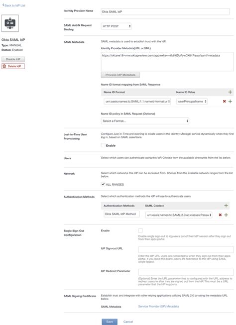 Configure Okta As An Identity Provider For Vmware Identity Manager Okta Classic Engine