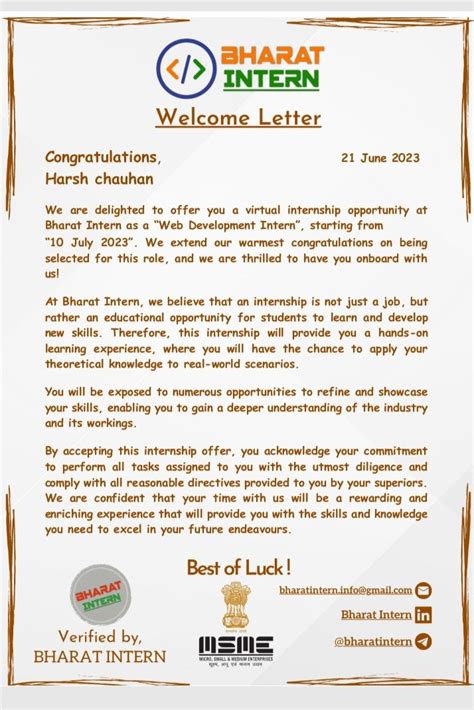 Harsh Chauhan On Linkedin Opportunity Internship Webdevelopment