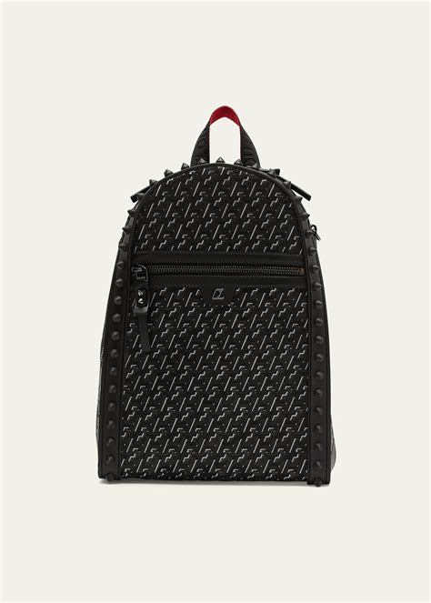 Christian Louboutin Backparis Cl Nylon Small Backpack White Black
