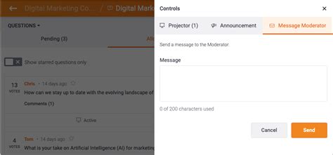 How To Send Messages To The Moderator During A Qanda Help Centre