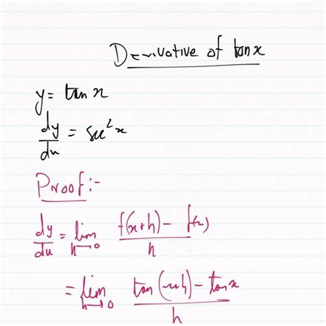 Derivative Of Tan Xpdf Physics Notes Teachmint
