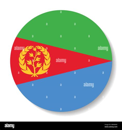 Flag Of Eritrea Eritrea Circle Flag Logo Icon Computer Vector Illustration Design Stock Vector