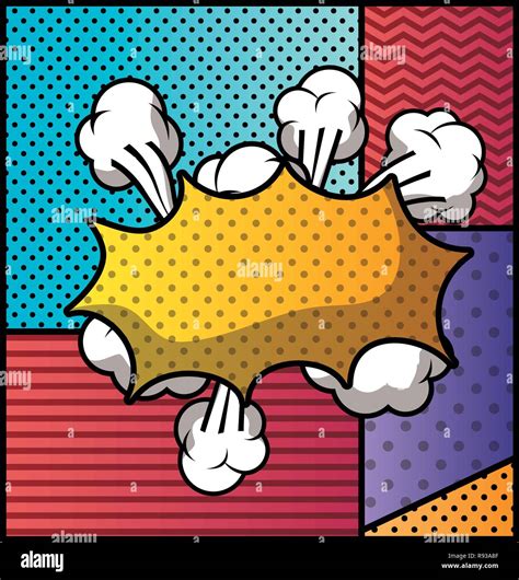 expression cloud with set patterns pop art style Stock Vector Image ...