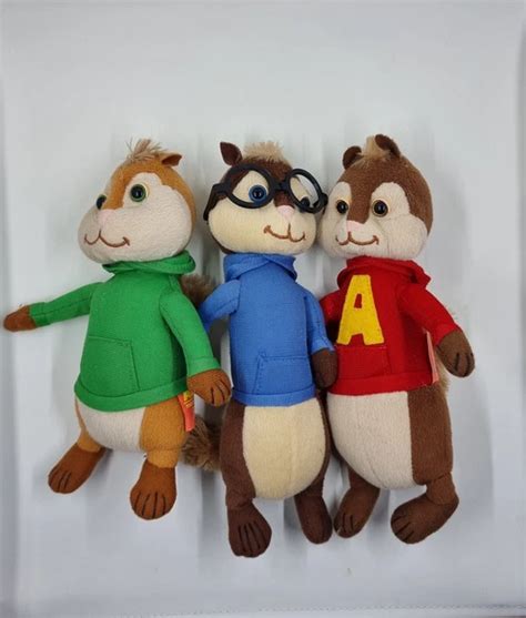 Alvin And The Chipmunks Plush Simon Theodore And Alvin The Squeakqual 2009