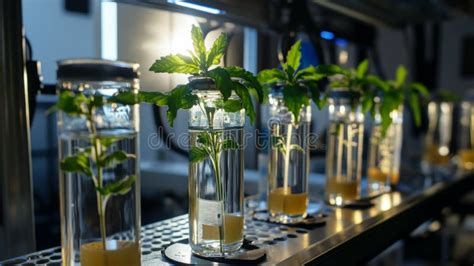 Researcher In Laboratory Conducting Experiments With Plants Stock Illustration Illustration Of