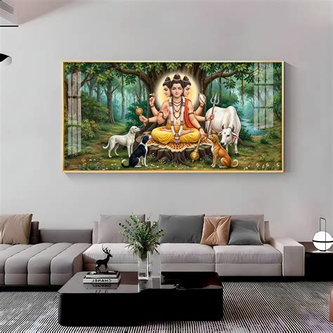 Buy Lord Dattatreya Dattaguru Premium Acrylic Horizontal Wall Art