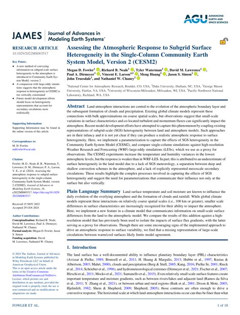 pdf assessing the atmospheric response to subgrid surface