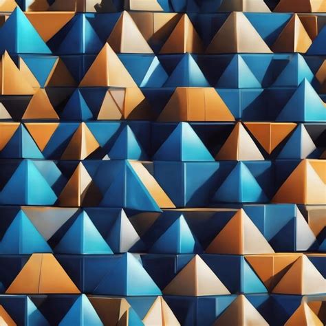 Premium Photo Pyramid Patterned Blue Geometrical Background