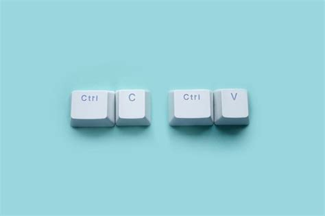 Ctrl C Ctrl V Keyboard Buttons Copy And Paste Key Shortcut Isolated On A Blue Background