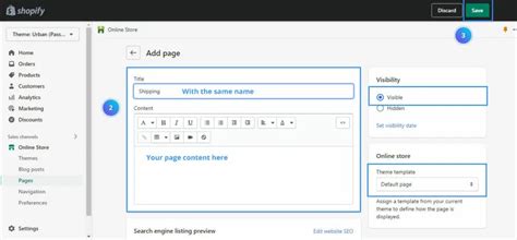 shopify how to add shipping page in product page templatetrip help