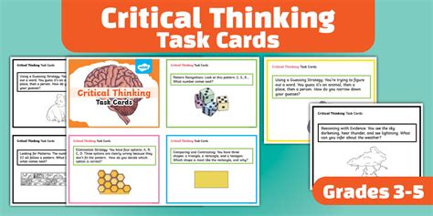 Critical Thinking Task Cards For 3rd 5th Grade