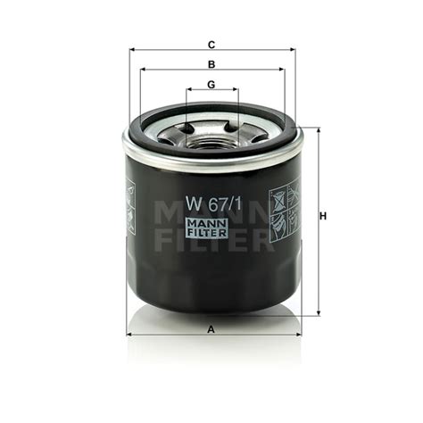 Масляный фильтр MANN-FILTER W671 (W 67/1) - Авто-Фильтры