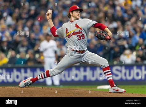Milwaukee Wi Usa 2nd Apr 2018 St Louis Cardinals Starting Pitcher Miles Mikolas 39