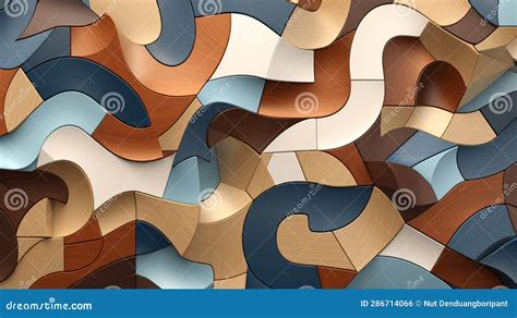 Unity Unveiled Interlocking Geometric Puzzle Stock Illustration